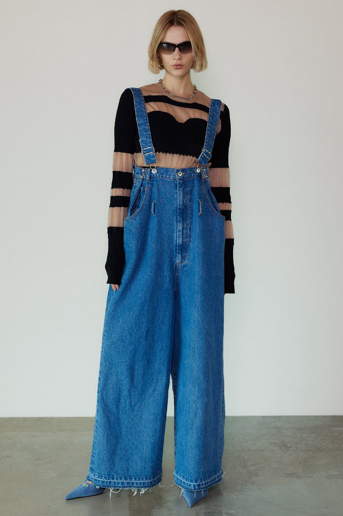 Loose Waist Two-way Salopette Pants