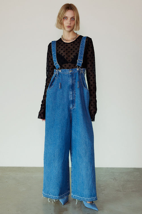 Loose Waist Two-way Salopette Pants