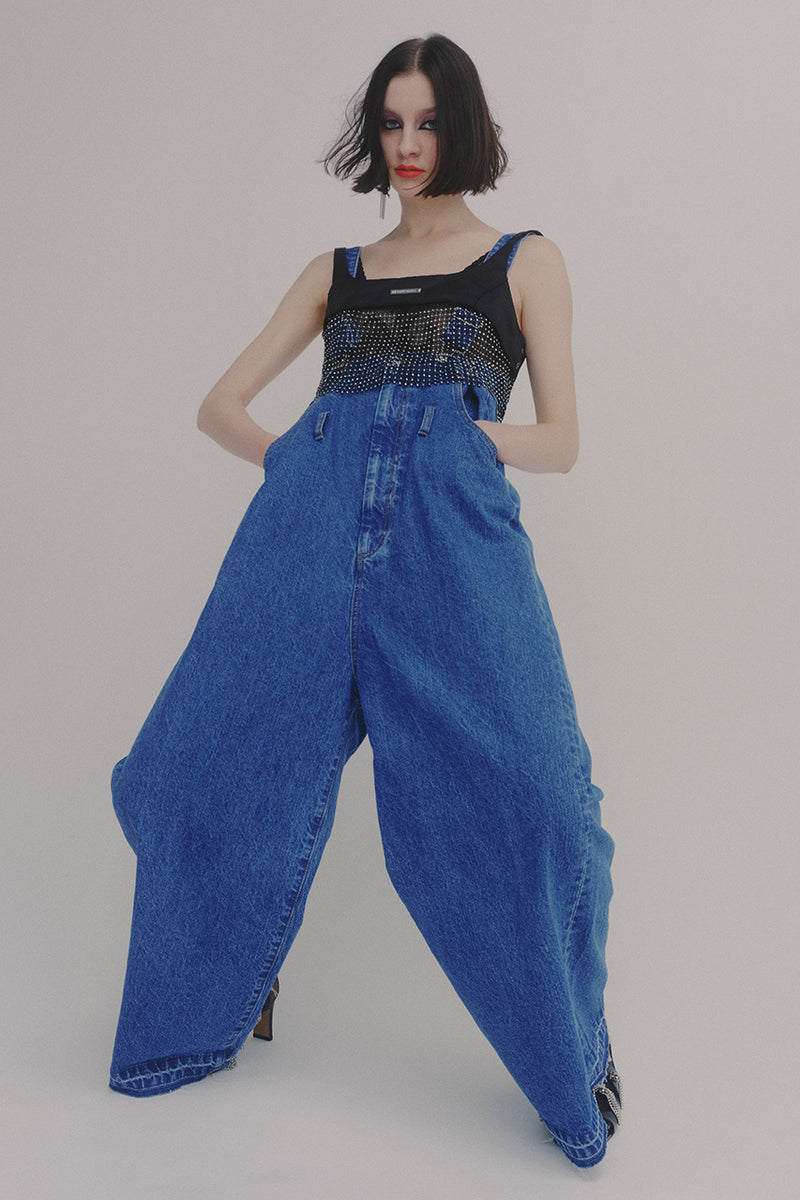 Loose Waist Two-way Salopette Pants