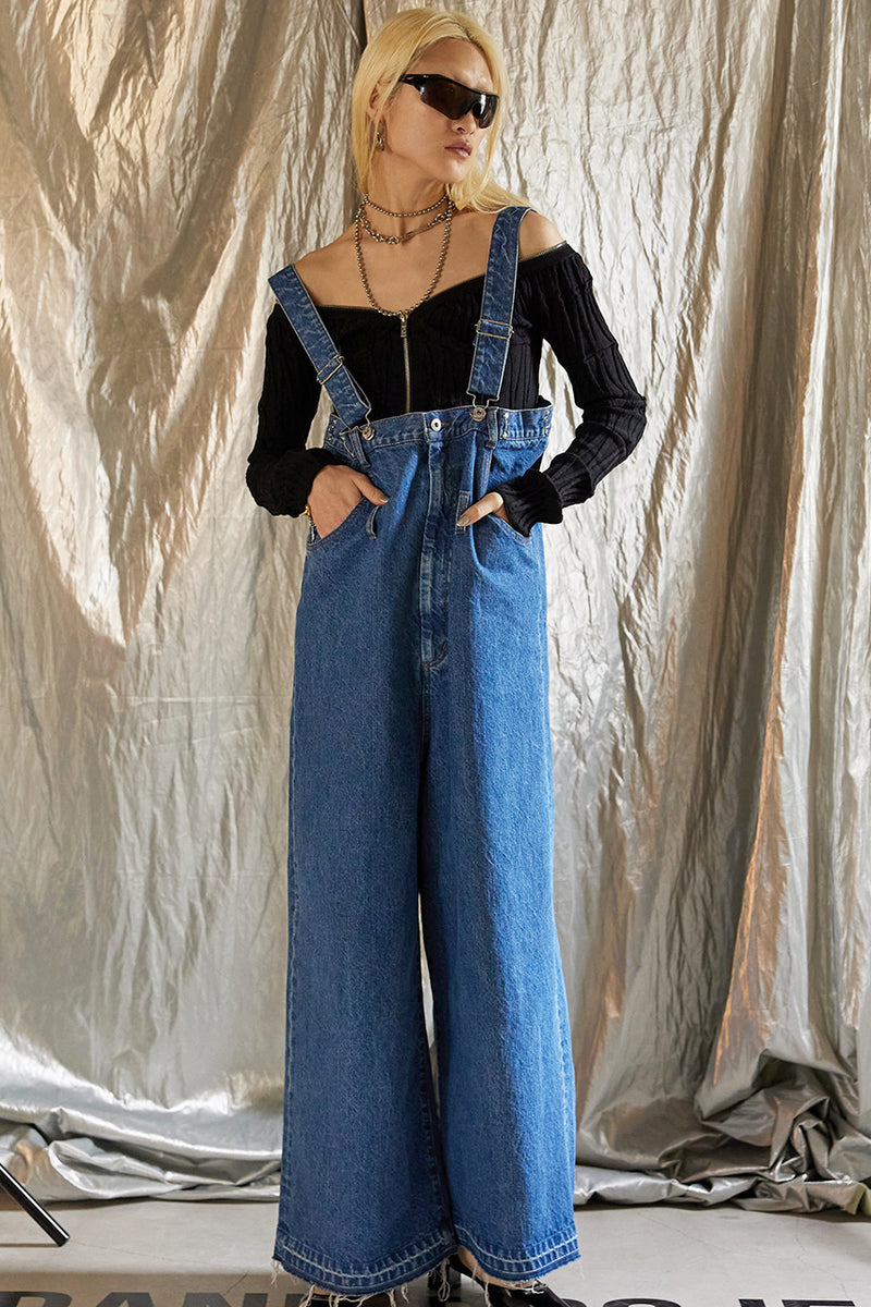 Loose Waist Two-way Salopette Pants